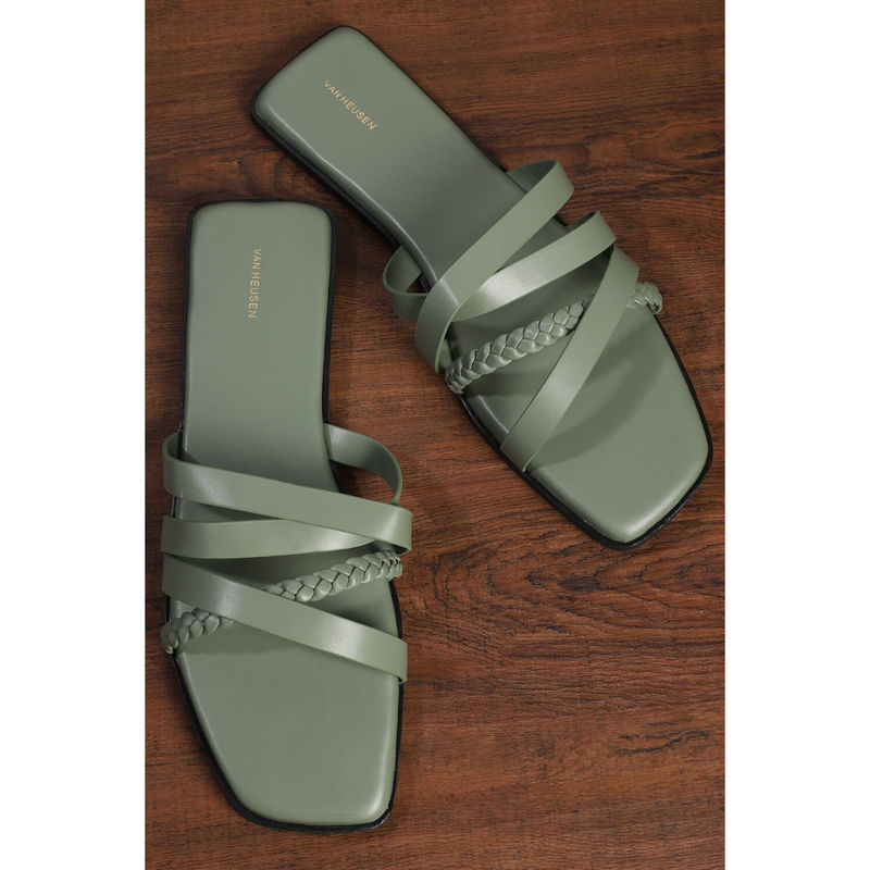 Buy Van Heusen Women Olive Flats Online