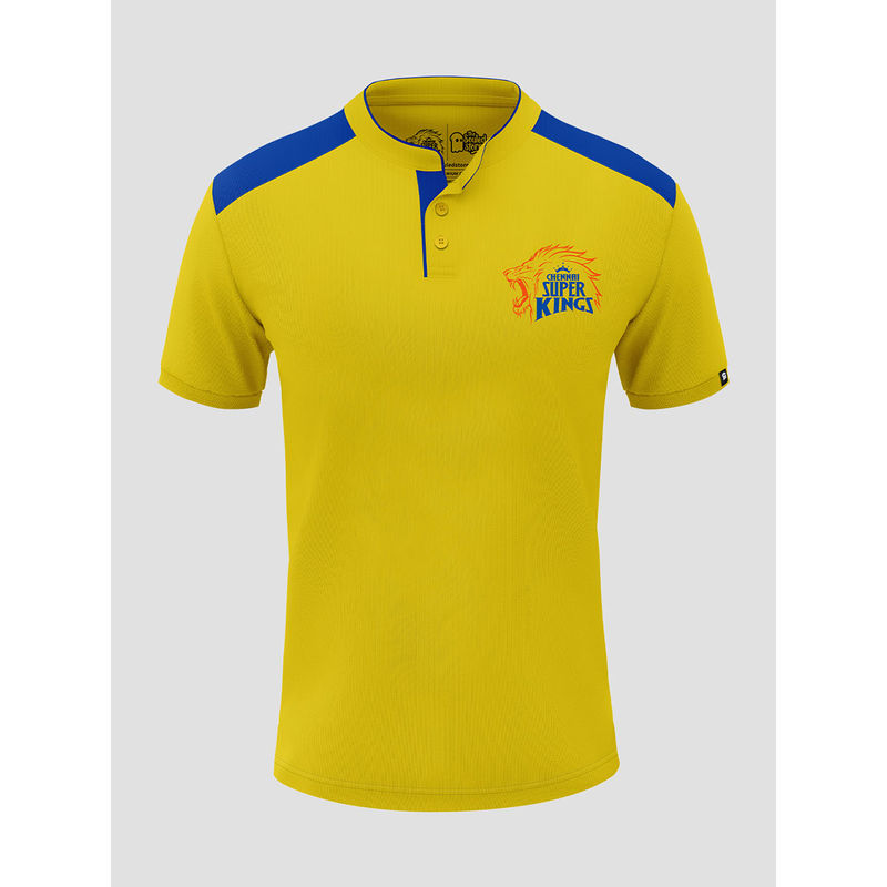 Buy The Souled Store Official Csk Mandarin Collar Fan Jersey For Men Online