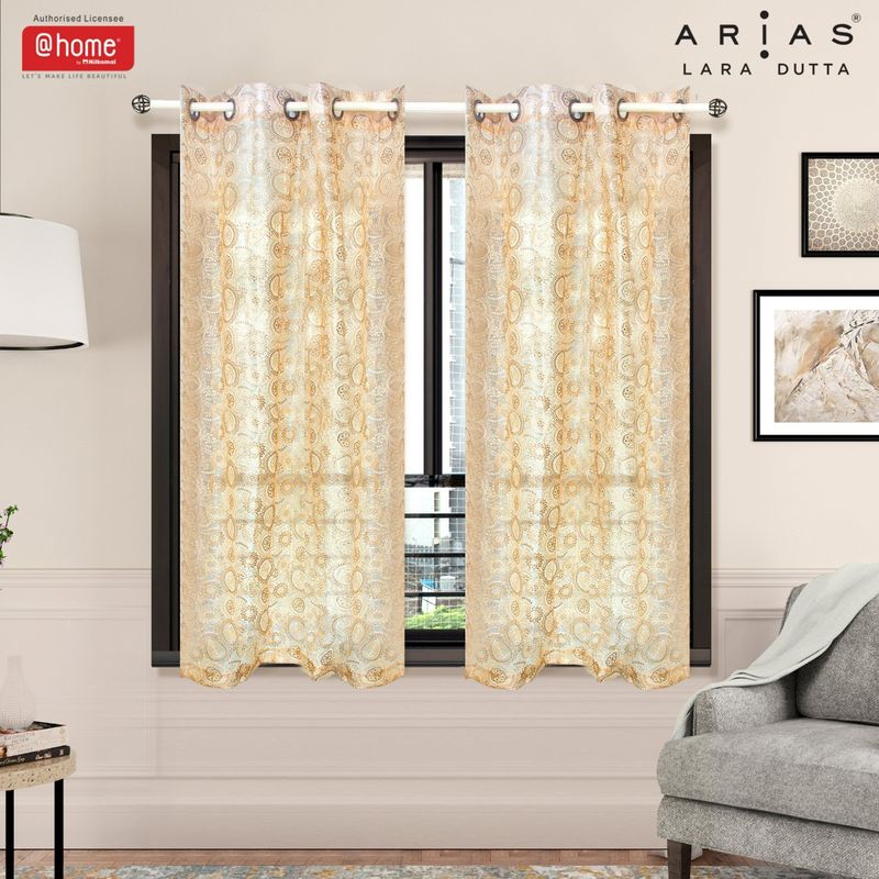 At Home by Nilkamal Arias Luxuria Sheers Window Curtain Off White (Set ...