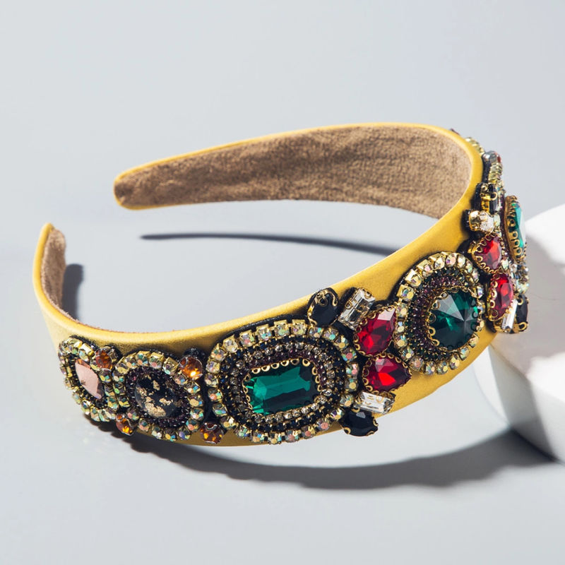 Buy YouBella Hair Jewellery Premium Crystal Studded Yellow Head Band ...