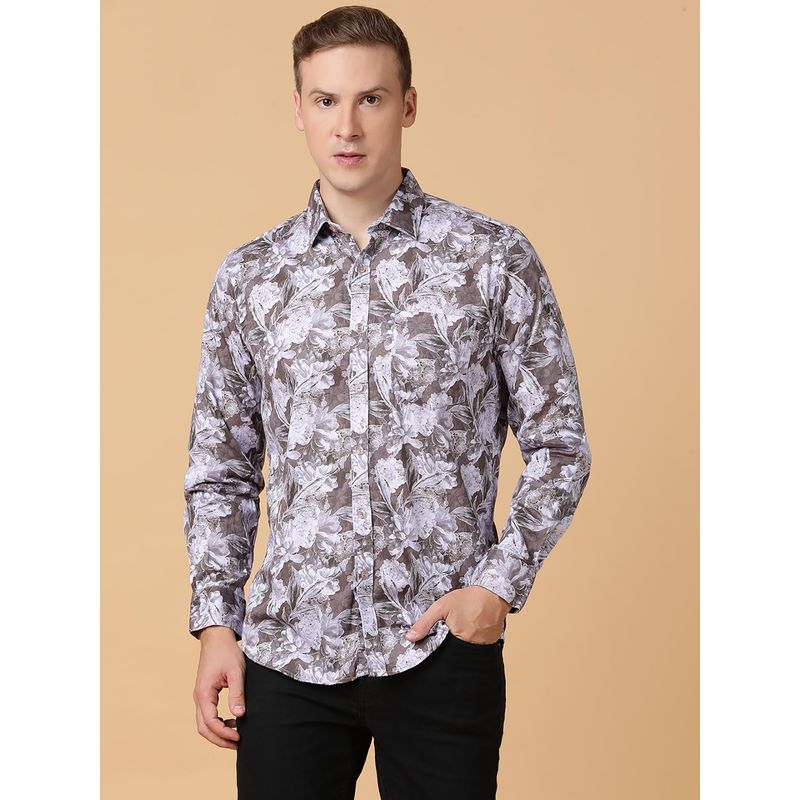 Buy TABARD Pure Cotton Full Sleeve Collared Shirt for Men Brown Online