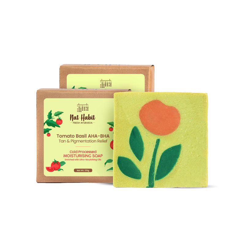 Buy Nat Habit Cold Processed Tomato Basil AHA-BHA Moisturising Soap ...