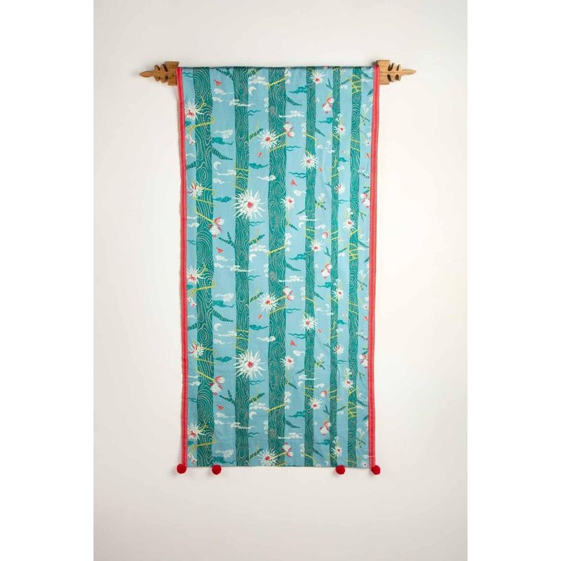 Buy Freedom Tree Brahma Kamal Aqua Blue Wall Panel Online