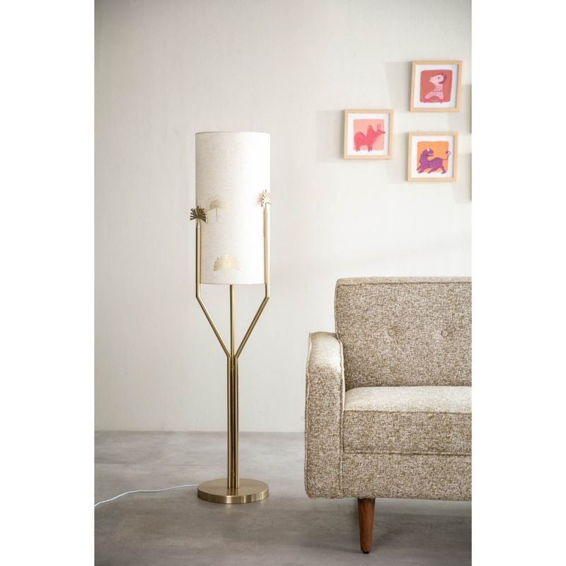 Buy Freedom Tree Sabar Palm Gold Floor Lamp Ensemble with Sabar Palm ...