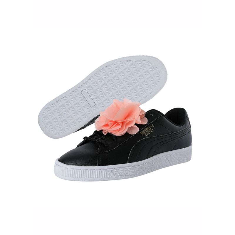 Buy Puma Black Basket Flower Junior Shoes (UK 3) Online