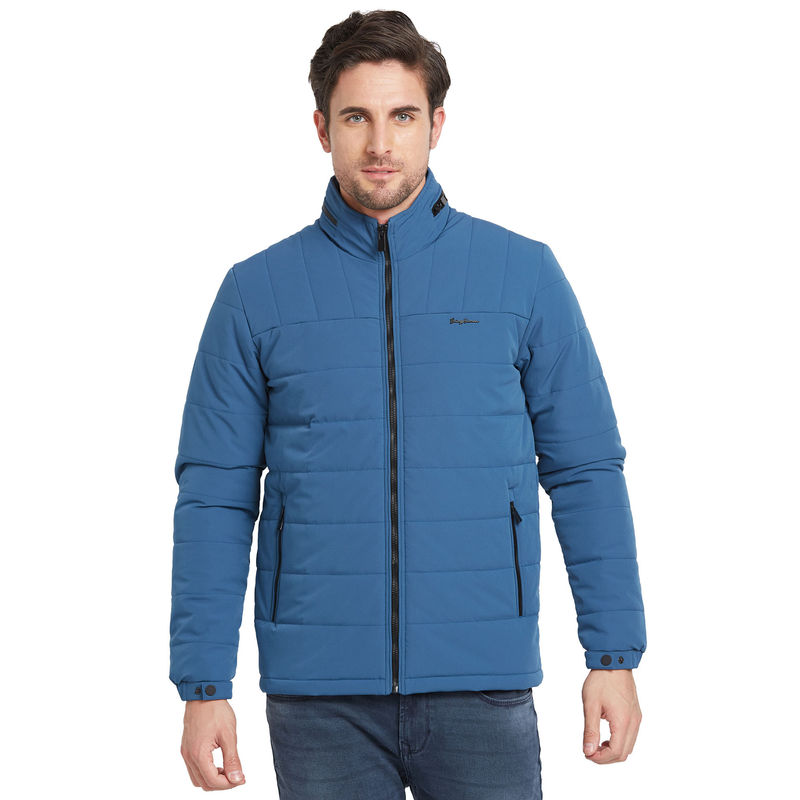 Buy Being Human Men Full Sleeves Blue Solid Jacket Online