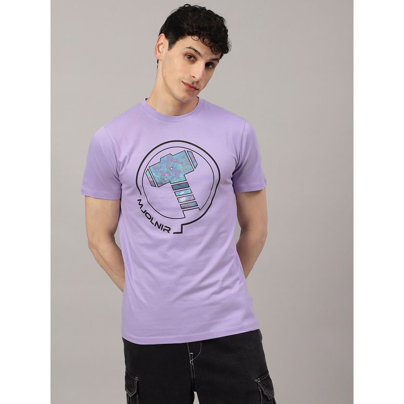 Buy Free Authority Purple Thor Graphic Regular Fit T-Shirt Online