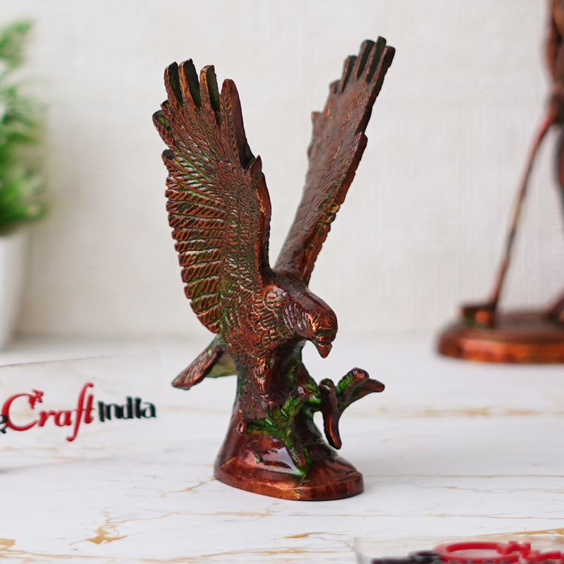 Buy eCraftIndia Brown Brass Flying Eagle Statue Garuda Bird Figurine ...