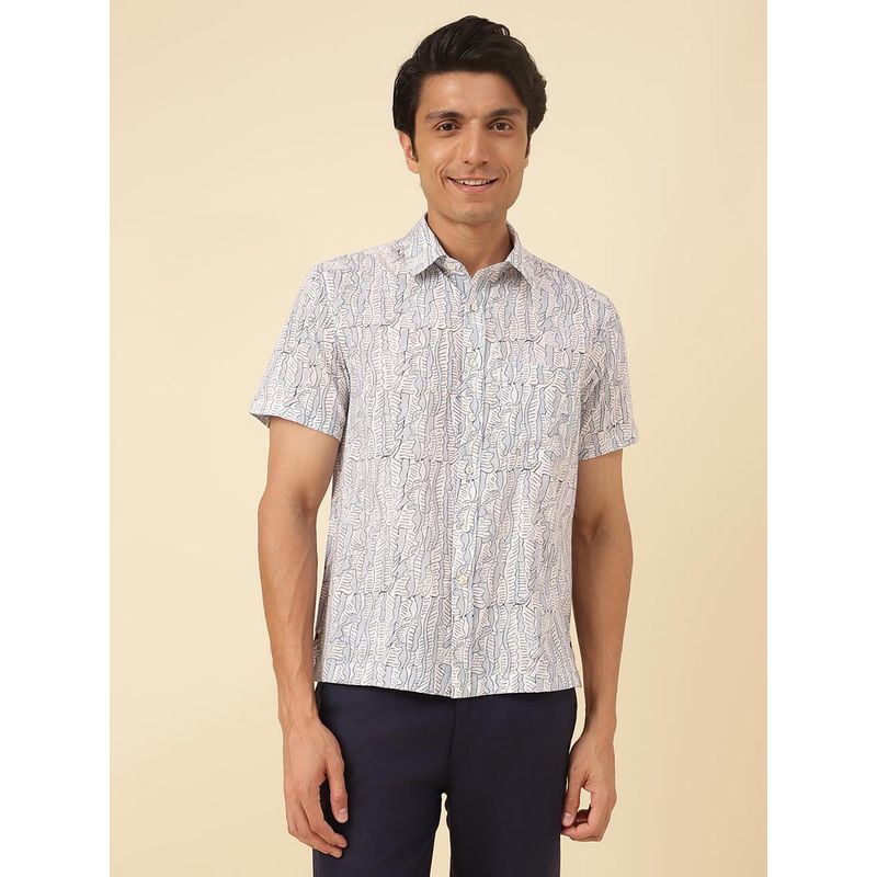 Buy Fabindia White Cotton Hand Block Printed Regular Shirt Online