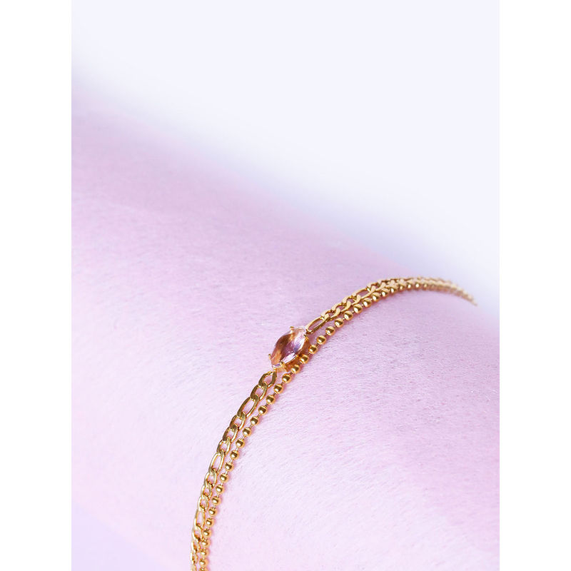 Buy Inaya Accessories Layered Figaro Chain Zircon Bracelet Savanah Pink ...