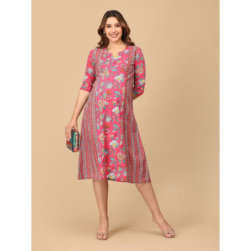 Buy The Mom Store Rang Mahal Maternity and Nursing Kurti Dress Online