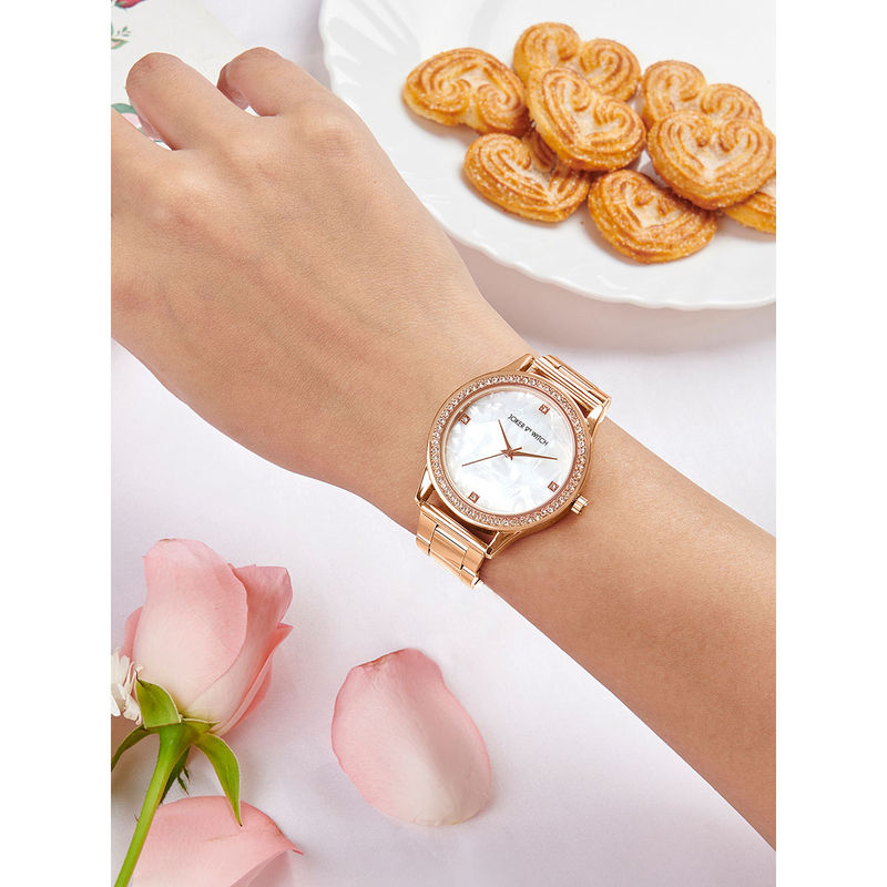 Buy Joker & Witch Jia Luxe Rose Gold Watch with a White Dial and A ...