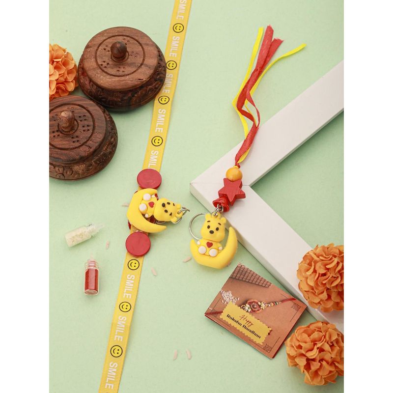 Buy Saraf RS Jewellery Winnie The Pooh Key Chain & Kids Toy Rakhi with ...