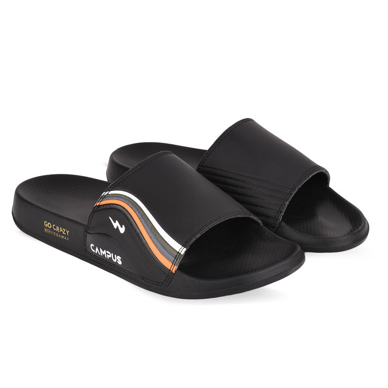 Buy Campus Sl-417a Black Mens Sliders Online
