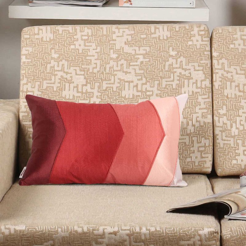 Buy Sivya by Home Colorblock Rectangular Cushion Cover Red (Pack of 1 ...