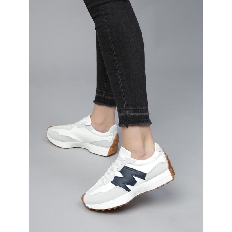 Buy Truffle Collection Navy Blue Solid Casual Sneakers Online