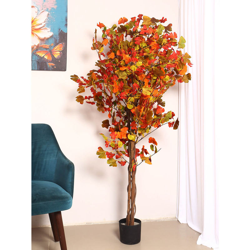 Buy ARICK DECOR Artificial Ginkgo Plants with Pot (170 Cm Tall, Red) Online