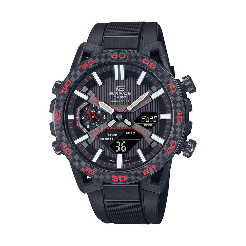 Buy Casio Edifice ECB-2000PB-1ADF Black Ana-Digi Dial Black Resin Strap ...