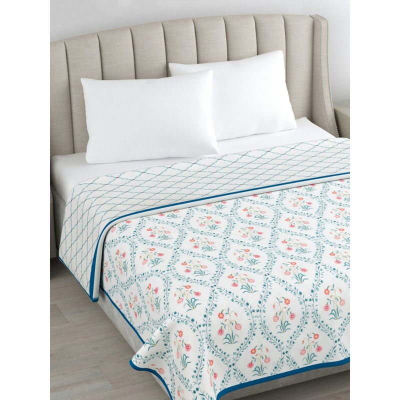 Buy Haus & Kinder Cotton Cambric Reversible Single Bed Dohar for Ac Rooms Blue Red (Single) Online