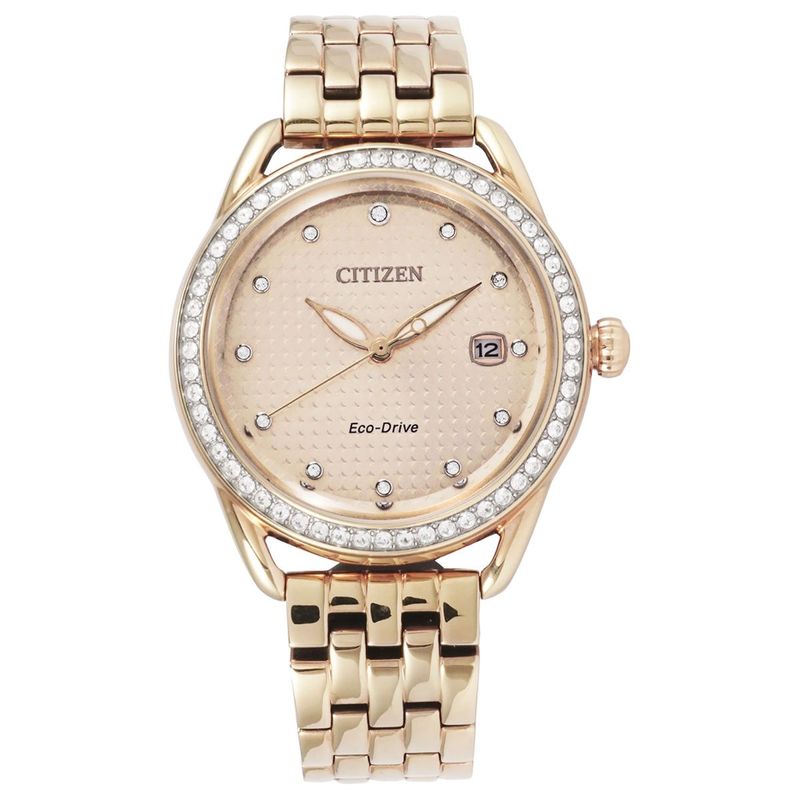 Buy Citizen Eco-Drive Date Analog Dial Rose Gold Color Women's Watch ...