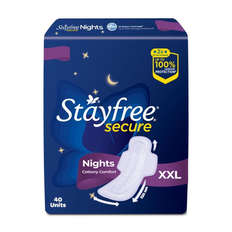 Buy Stayfree Secure Nights Sanitary Pads with Cottony Soft Cover for ...