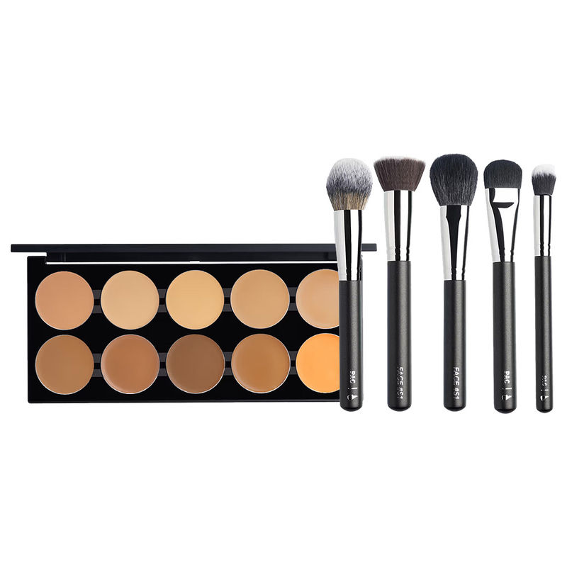 Buy PAC Ultra Studio Foundation X10 - [C] & Face Series Brush Combo Online