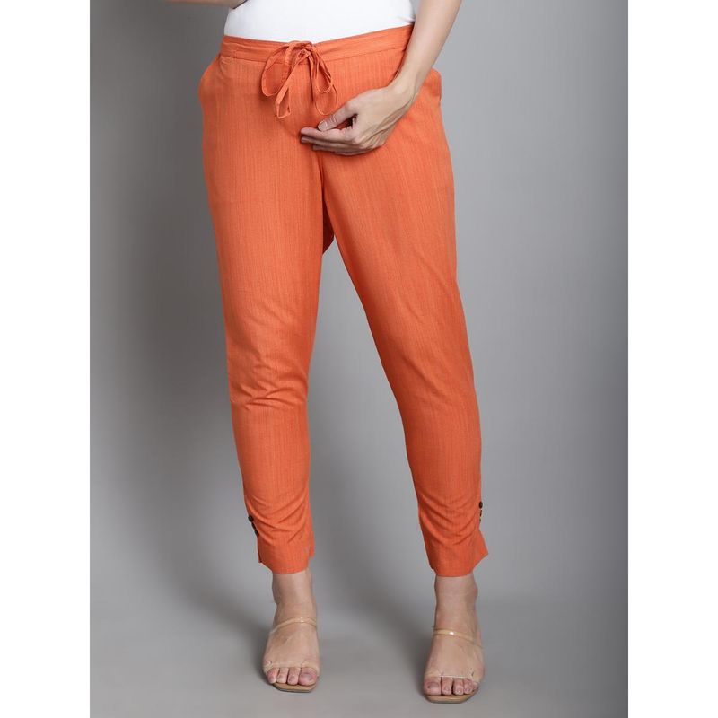 Buy Moms Maternity Solid Orange Sustainable Cotton Ankel Length ...