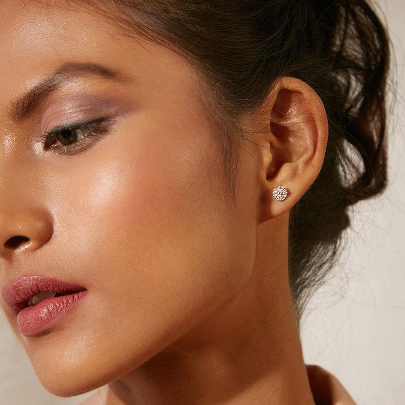 Buy Pipa Bella by Nykaa Fashion Silver Cubic Zirconia Anthea Earrings ...