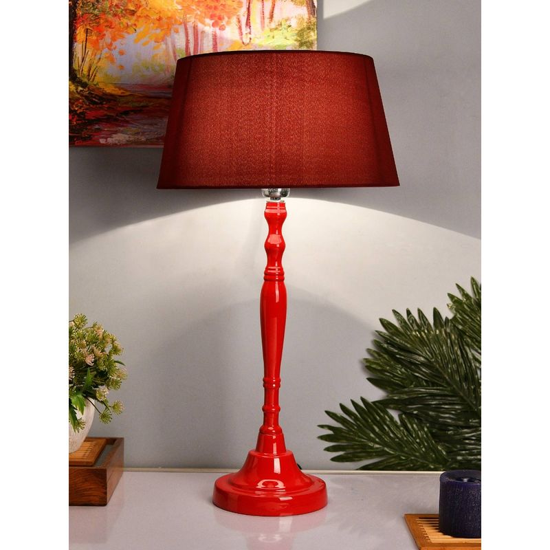 Buy Homesake Glossy Red Imperial Table Lamp Red Shade Online