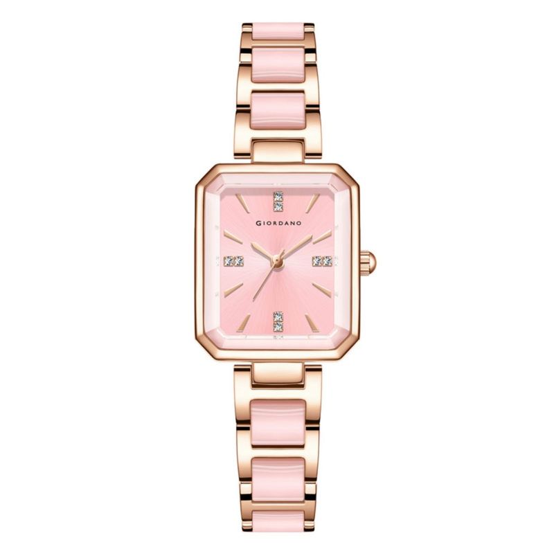 Buy Giordano Women Crystal Markers Pink Dial Square Analog Watch - GZ ...