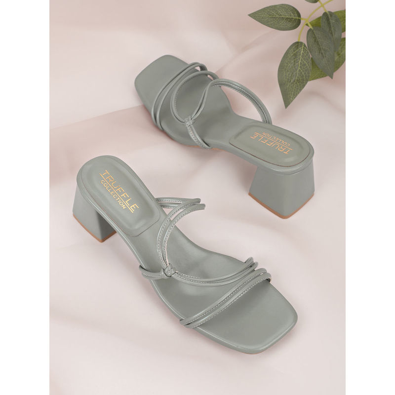 Buy Truffle Collection Green Solid Heels Online