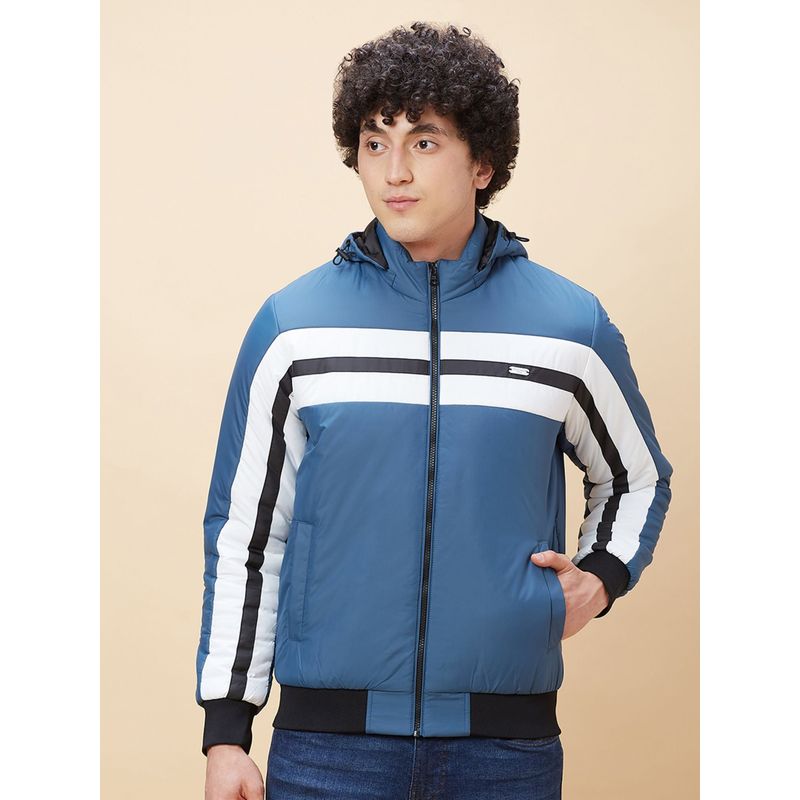 Buy Being Human Blue Colorblocked Mens Bomber Jacket Regular Fit Online