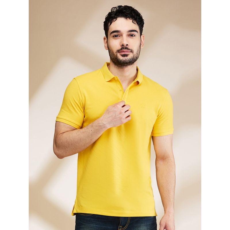 Buy Being Human Garments Men's Collar Neck Mustard Polo T-Shirt Online