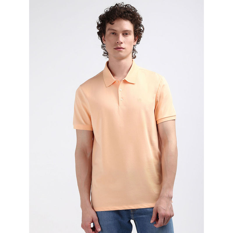 Buy Calvin Klein Men Orange Color Polo T-Shirt Online