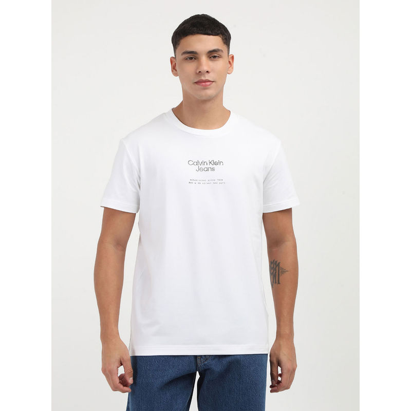Buy Calvin Klein Men White Color T-Shirt Online