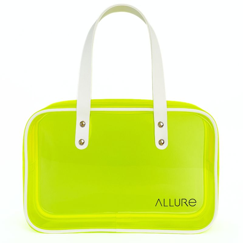 Buy Allure Transparent Green Travel Toiletry Bag With White Handles-AV ...
