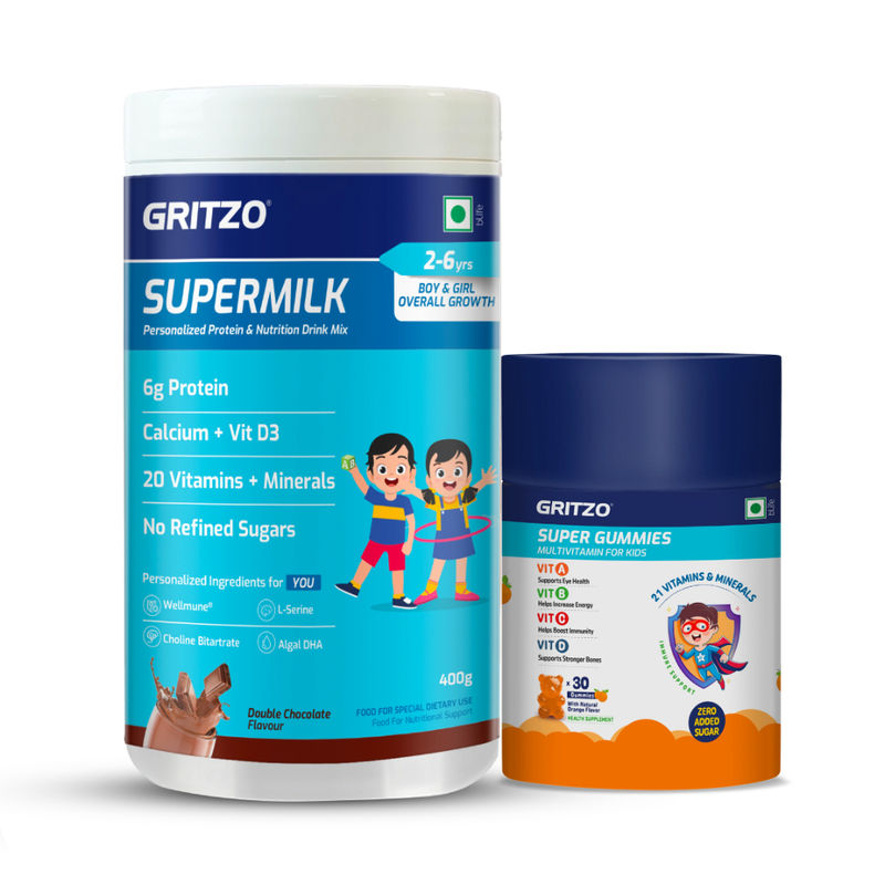 Buy Gritzo SuperMilk Overall Growth (2-6y Boy & Girl) Double Chocolate ...