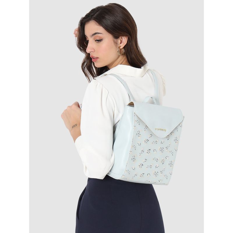 Buy Caprese Womens Merida Large Sky Blue Printed Backpack Online