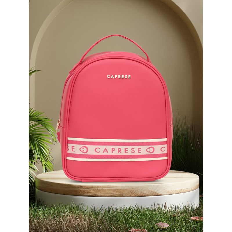 Buy Caprese Womens Trinity Fashion Medium Pink Solid Backpack Online