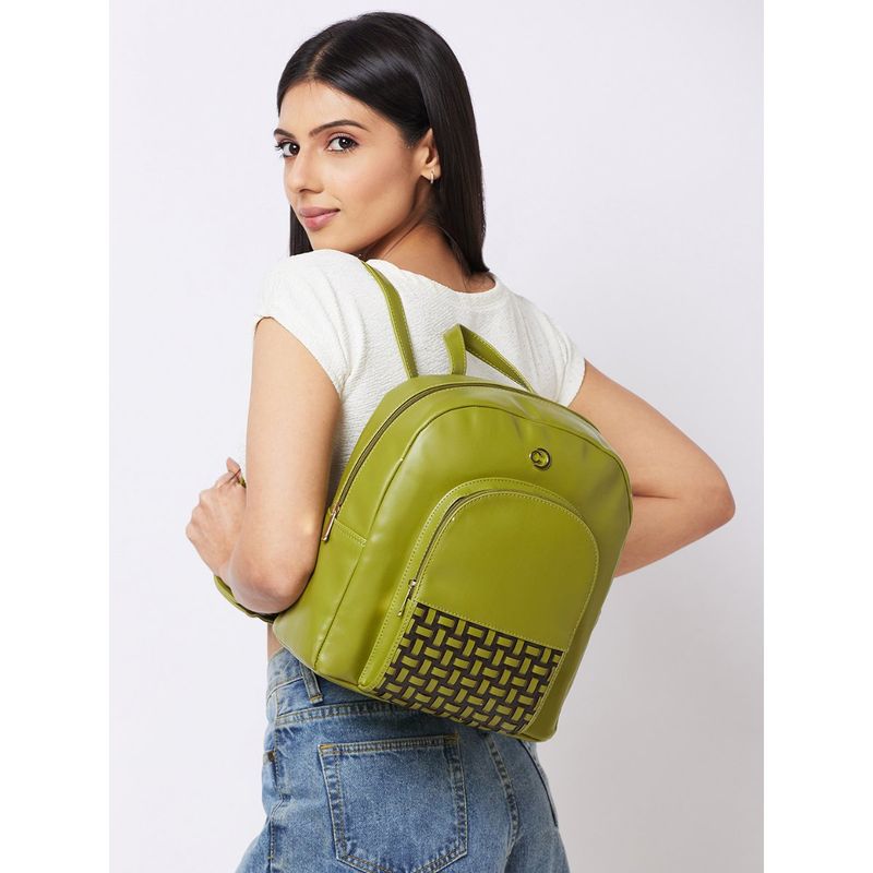 Buy Caprese Womens Zeta Large Green Quilted Backpack Online