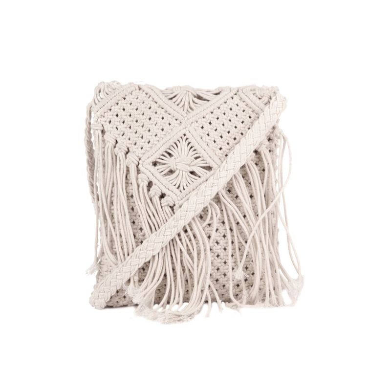 Buy Astrid Natural Handmade Macrame Sling With Fringes Online