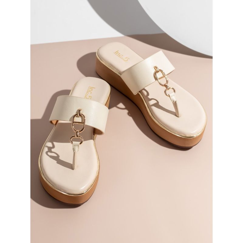 Buy Inc.5 Women Cream Casual Sandals Online