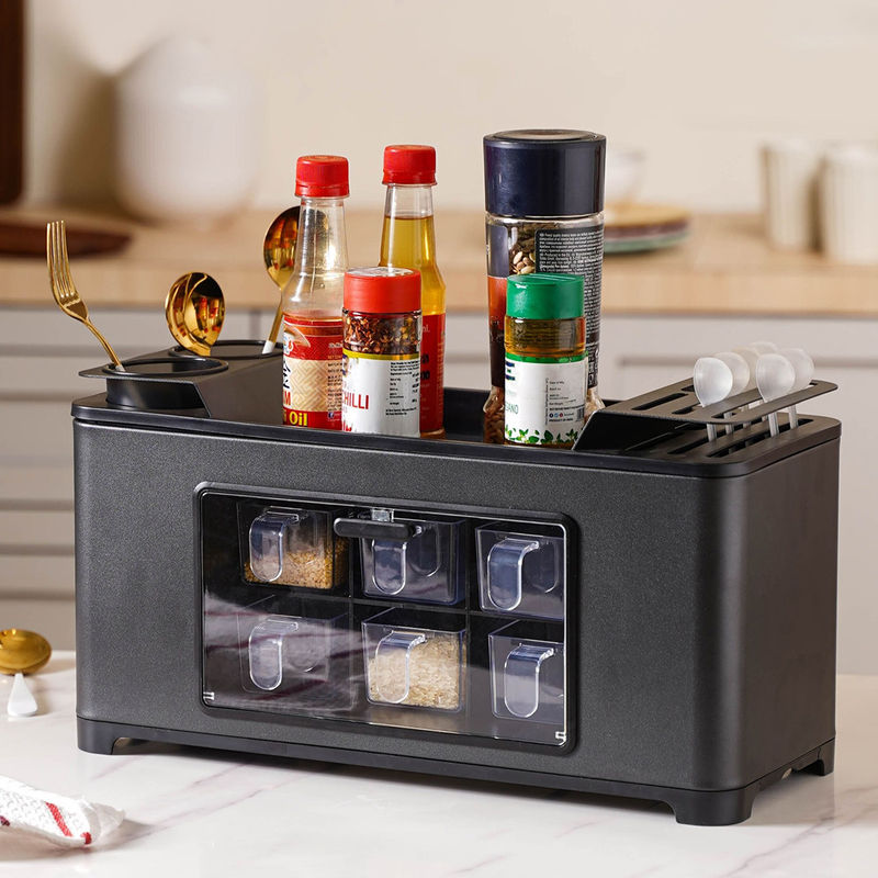 Buy Nestasia Black Multipurpose Storage Organiser for Kitchen Online