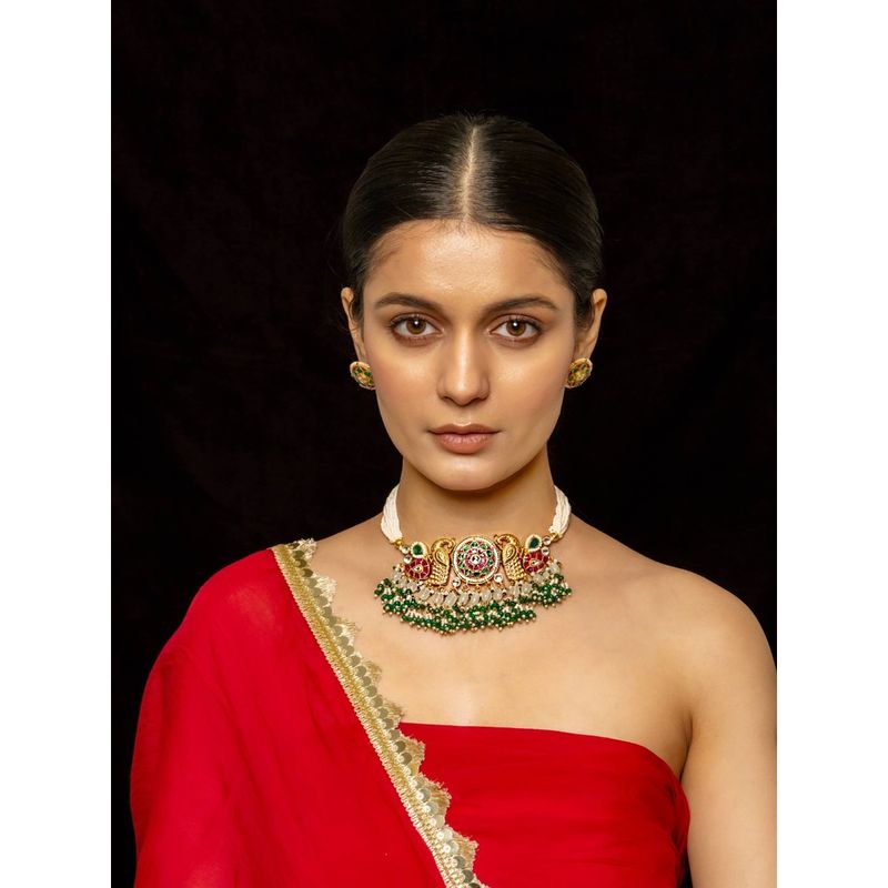 Buy Shlok Jewels Sureen Choker & Earring Set Online