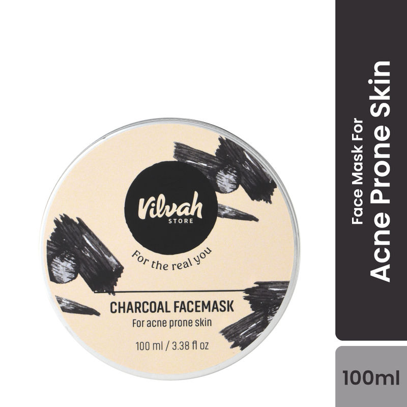Buy Vilvah Charcoal Face Mask With Aloe Vera & Charcoal To Minimise ...