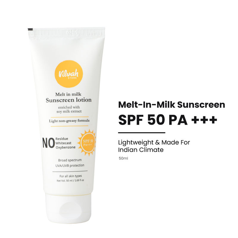 Buy VILVAH Melt-in-milk Sunscreen Acne Safe & Waterproof with SPF 50 PA ...
