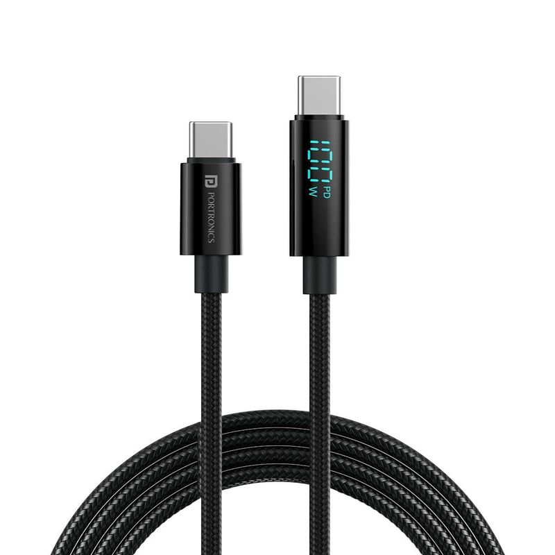 Buy Portronics Konnect View 100W LED Display PD Cable-supports All Type ...
