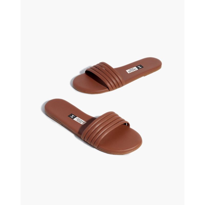 Buy IRUSSH Memory Foam Sana Tan Sliders Online