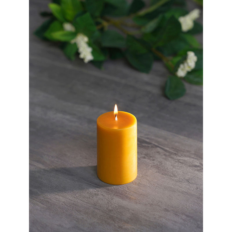 Buy Pure Home + Living Mustard Divine Pillar Candle Small (Set of 2) Online