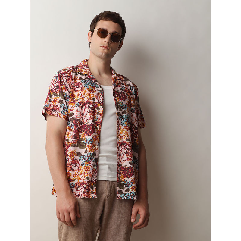 Buy SELECTED HOMME Multicolor Floral Print Cuban Collar Shirt Online